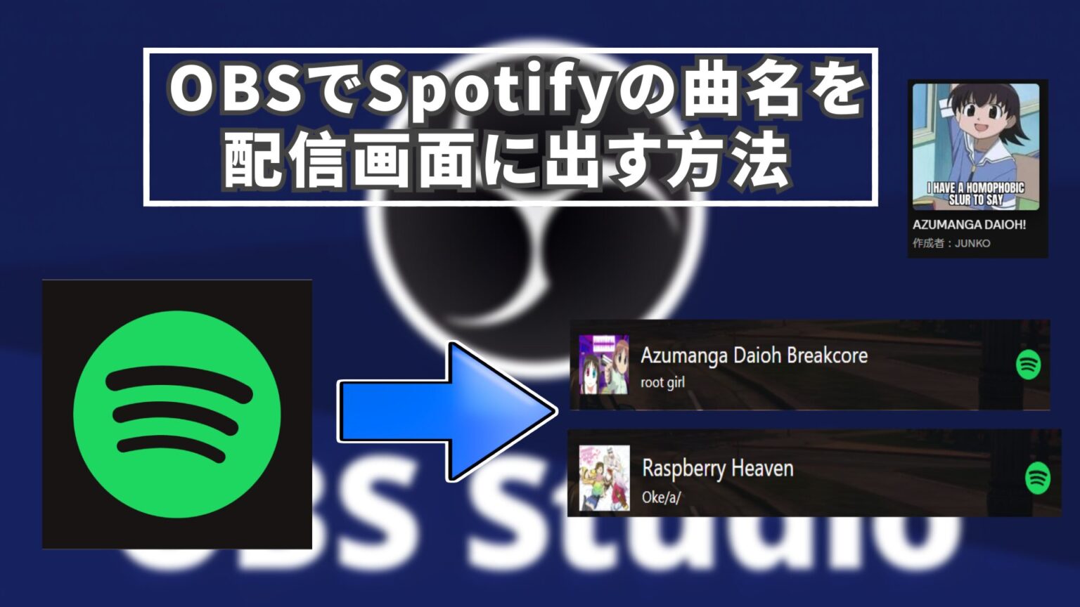 OBSでSpotifyの曲名を配信画面に出す方法(Spotify Overlay for OBS & XSplit) – 野獣変態